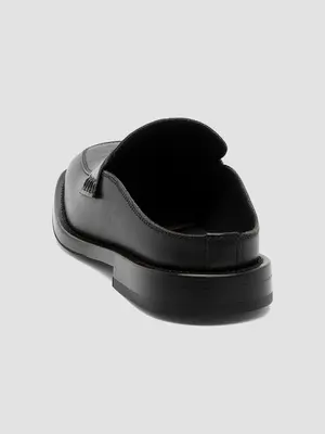 Moschino Leather Open Back Penny Loafers