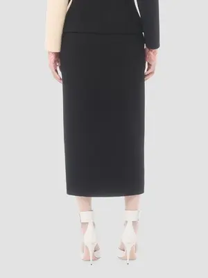 Valentino Garavani Wool Crepe Midi Skirt