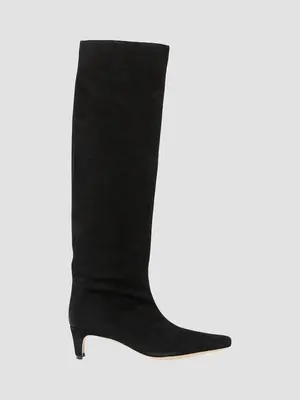 Staud Wally Suede Knee-high Boots Black