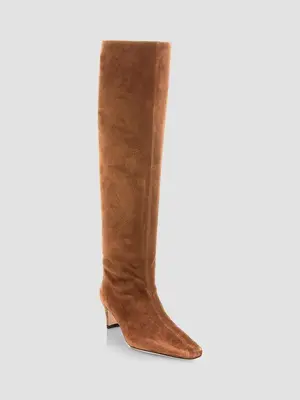 Staud Wally Suede Knee-high Boots - Tan