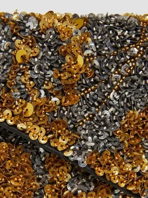 Dries Van Noten Medium Sequined Envelope Clutch