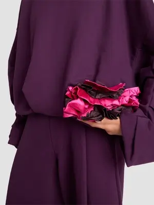 Dries Van Noten Small Ruffled Satin Clutch