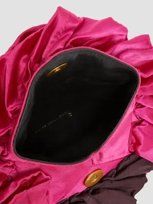 Dries Van Noten Small Ruffled Satin Clutch