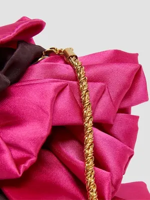 Dries Van Noten Small Ruffled Satin Clutch