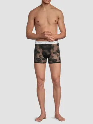 FLEUR DU MAL Floral Bouquet Lace Boxer Brief