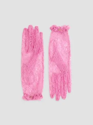 Valentino Garavani Vlogo Signature Lace Gloves - Pink