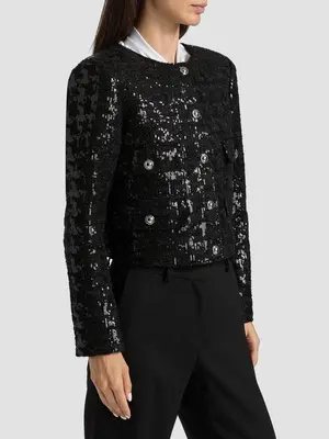 Michael Kors Sequin Tweed Crop Jacket