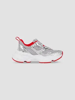 CHRISTIAN LOUBOUTIN So Flo Patent Leather Sneakers - Silver