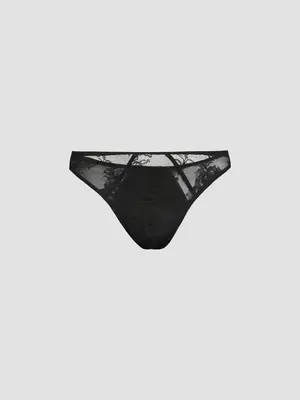 FLEUR DU MAL Bouquet Sheer Floral Lace Thong