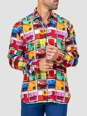 MACEOO Fibonacci Marthyr Color Block Shirt