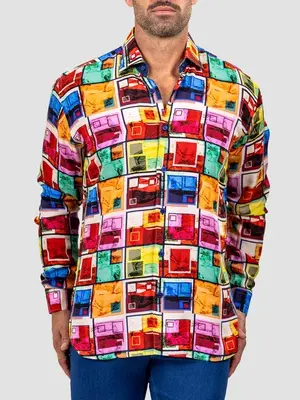 MACEOO Fibonacci Marthyr Color Block Shirt