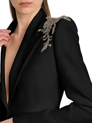 Alexander McQueen Shoulder-embellished Peak Lapel Jacket