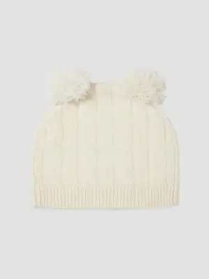 Sofia Cashmere Baby's Cashmere Pom Pom Beanie - Ivory