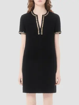 Valentino Garavani Embroidered Canestrello Tweed Short Dress
