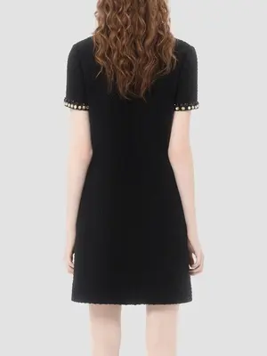 Valentino Garavani Embroidered Canestrello Tweed Short Dress