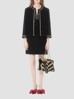 Valentino Garavani Embroidered Canestrello Tweed Short Dress