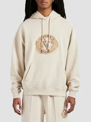 AVIREX Gold Club Logo Cotton Fleece Hoodie - Birch