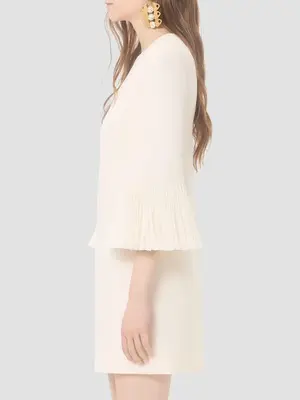 Valentino Garavani Embroidered Crepe Couture Short Dress - Ivory