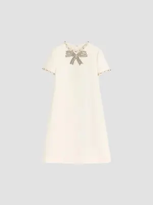 Valentino Garavani Embroidered Crepe Couture Short Dress - Ivory
