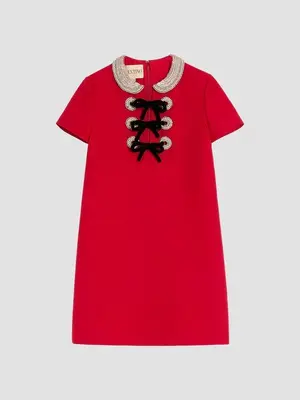 Valentino Garavani Embroidered Crepe Couture Short Dress - Paris