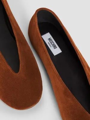 Moschino Corsage Suede Ballet Flats