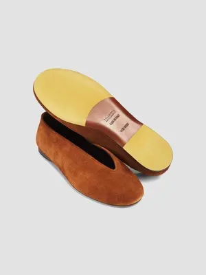 Moschino Corsage Suede Ballet Flats - Rust