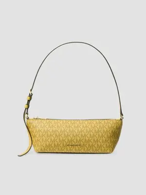 Michael Kors Laila Small Monogram East West Pochette - Chartreuse