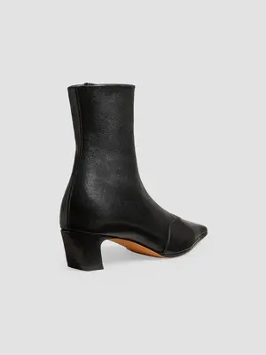 Khaite Nevada 40mm Leather Ankle Boots - Black