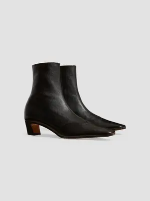 Khaite Nevada 40mm Leather Ankle Boots - Black