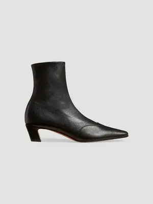 Khaite Nevada 40mm Leather Ankle Boots - Black