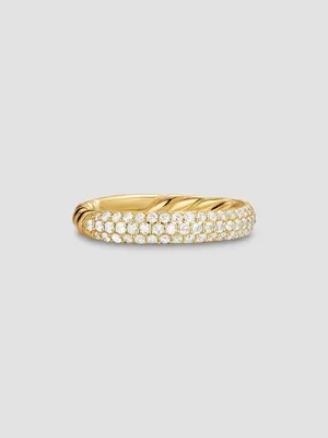 David Yurman Dy Mercer Pavé Band Ring In 18k Yellow - Gold
