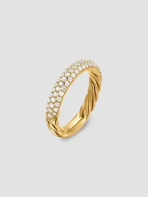 David Yurman Dy Mercer Pavé Band Ring In 18k Yellow