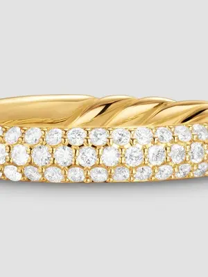 David Yurman Dy Mercer Pavé Band Ring In 18k Yellow