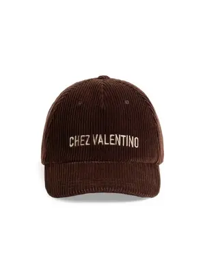 Valentino Garavani Velvet Baseball Cap With Embroidery