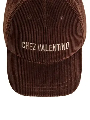 Valentino Garavani Velvet Baseball Cap With Embroidery