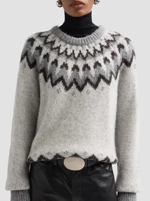 NILI LOTAN Alan Fair Isle Alpaca-wool Blend Sweater