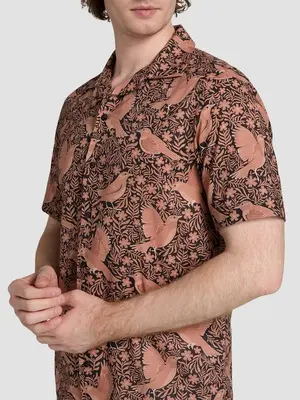 SAKS FIFTH AVENUE Collection Bird-print Cotton Camp Shirt
