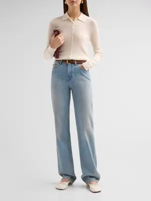 LISA YANG Agata Cashmere Cardigan Shirt - Ivory