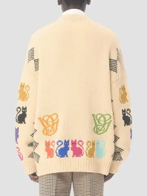 Valentino Garavani Wool Cardigan With Le Chat De La Maison Jacquard Pattern