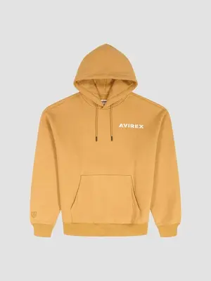 AVIREX Core Stacked Logo Hoodie - Wheat