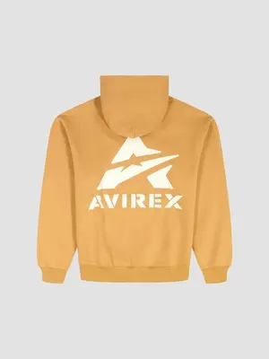 AVIREX Core Stacked Logo Hoodie - Wheat