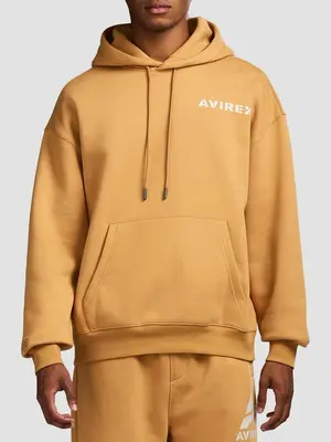 AVIREX Core Stacked Logo Hoodie - Wheat