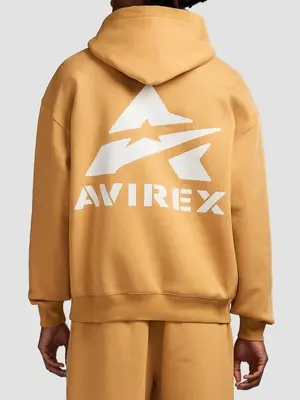 AVIREX Core Stacked Logo Hoodie - Wheat