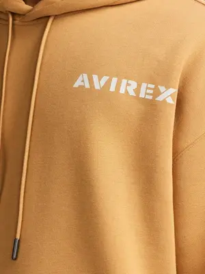 AVIREX Core Stacked Logo Hoodie - Wheat