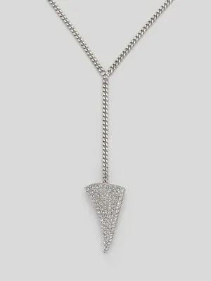 Alexander McQueen Silvertone & Crystal Tiger Claw Lariat Necklace