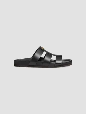Valentino Garavani Studshield Slide Sandals In Calfskin