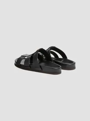 Valentino Garavani Studshield Slide Sandals In Calfskin