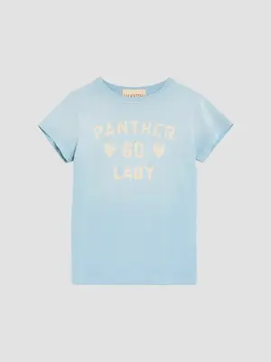 Valentino Garavani Printed Cotton T-shirt - Azure