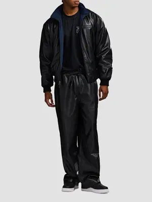 AVIREX Leather Track Jacket