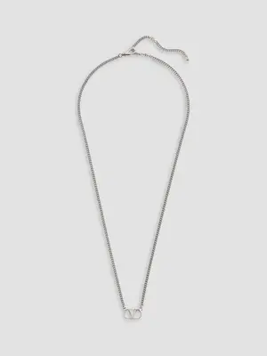 Valentino Garavani Vlogo Signature Metal Necklace - Silver